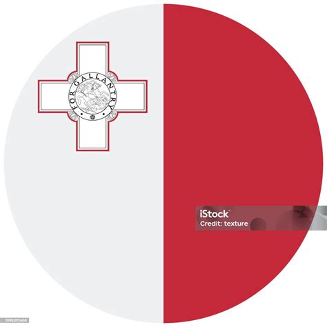 몰타 국기 원 아이콘 플래그입니다 표준 색상 버튼 플래그 아이콘입니다 디지털 일러스트레이션 컴퓨터 일러스트레이션 벡터 일러스트 레이 션입니다 Order Of Malta에