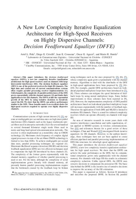 pdf a new low complexity iterative equalization architecture for high