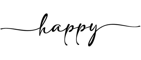 Palabra Feliz Caligrafía Continua De Una Línea Escritura Minimalista Sobre Fondo Blanco Vector