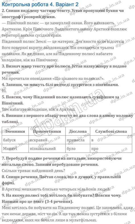 ДПА 2021 Відповіді до збірника контрольних робіт Українська мова та літературне читання 4 клас