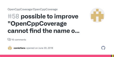 possible to improve opencppcoverage cannot find the name of the module