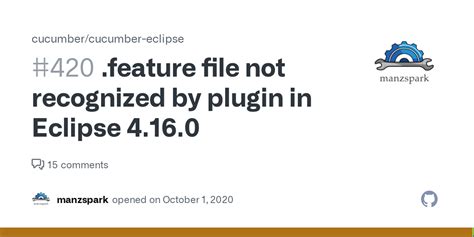 Feature File Not Recognized By Plugin In Eclipse 4160 · Issue 420