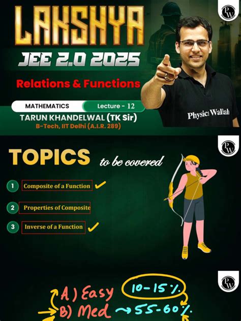 Relations And Functions 12 Class Notes Lakshya Jee 2 0 2025 Pdf