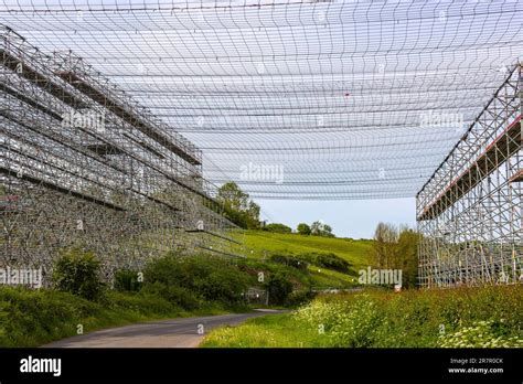 Ta Scaffold Structure With A Safety Net To Protect Road Traffic To Pull
