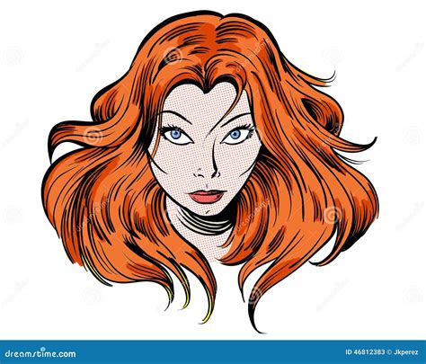 Staring Redhead Cartoon Girl Illustration Character Stock Illustration