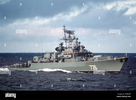 A Starboard Bow View Of The Soviet Krivak Class Guided Missile Frigate Druzhnny Underway Near