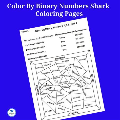 Color By Binary Numbers Shark Coloring Pages Jdaniel4s Mom
