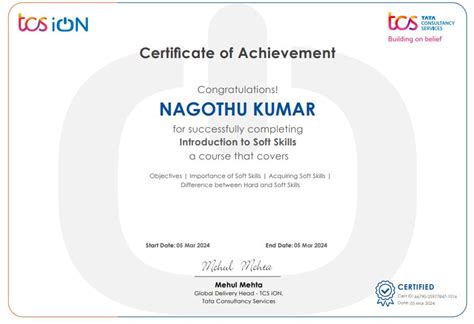 Completion Certificate For Soft Skills Bala Indra Kumar Nagothu