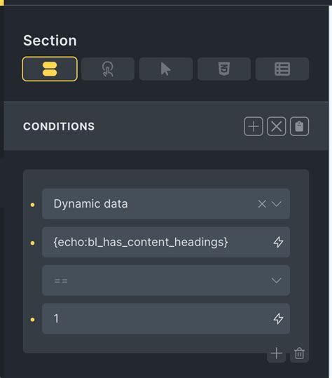 conditional output in bricks based on if content has headings brickslabs