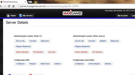 Adicionando ADM AMXMODX Painel Maxigames YouTube