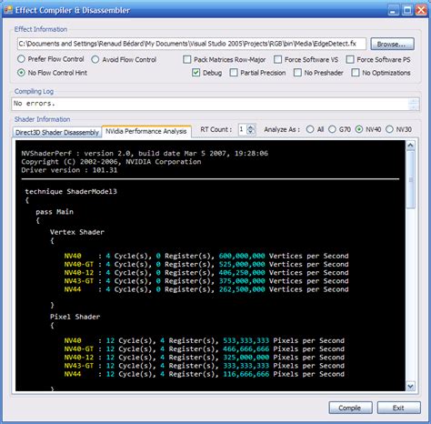 effect compiler and disassembler the instruction limit