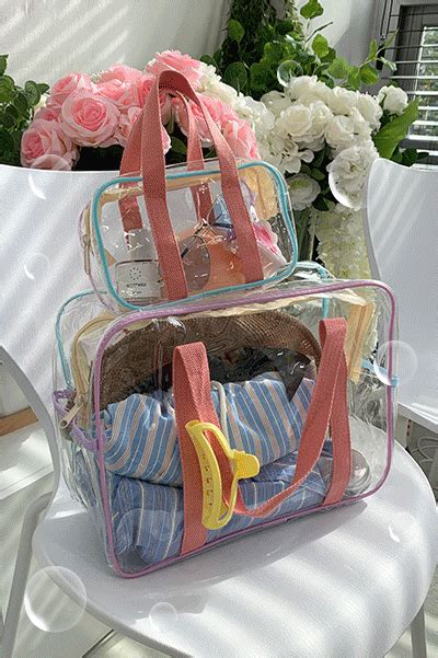 🍭최저가2사이즈🍭 더비치숄더백 물놀이 바다 수영장 Pvc 워터파크 물놀이용품 비치백 비치웨어 수영복 방수케이스 해외여행 투명가방 바캉스룩 유니크 하이틴룩 비치룩 방수가방