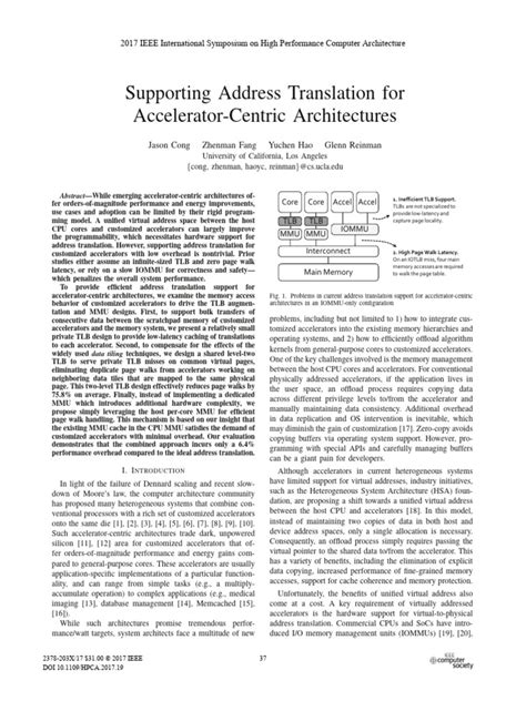 Supportingaddresstranslationforaccelerator Centricarchitectures Pdf