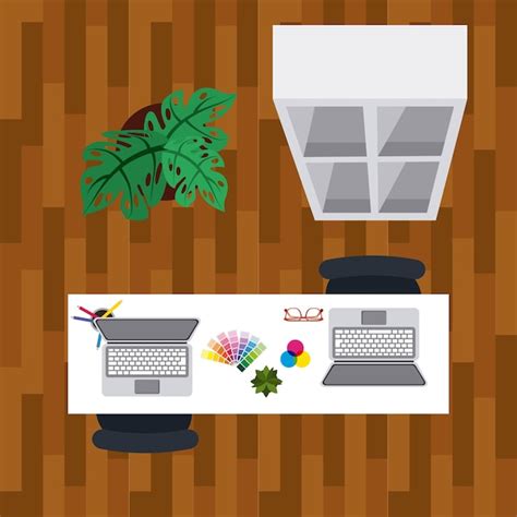 작업 공간 프리미엄 벡터