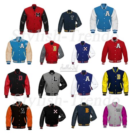 Custom Wool Varsity Jacket Leather Sleeves Letterman Style Etsy