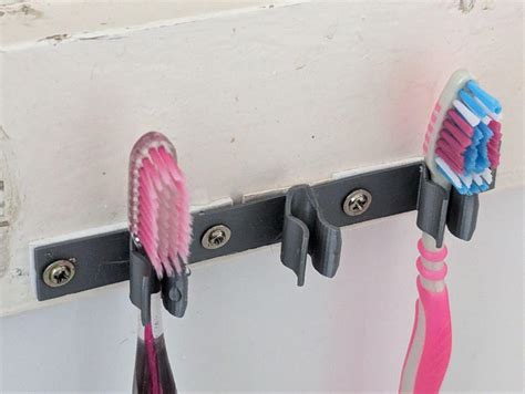 Parametric Command Strip Toothbrush Holder Openscad By Mofosyne Download Free Stl Model