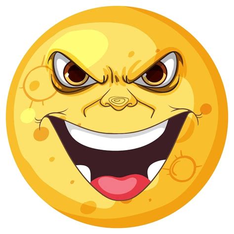 Premium Vector Moon With Evil Face Cartoon