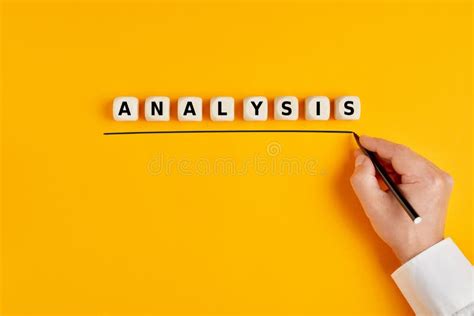 Male Hand Is Writing Analysis On Yellow Background Stock Image Image Of Hold Handwriting