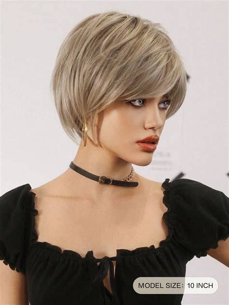 7jhh Wigs Blond Peruka Pixie Dla Kobiet Krótkie Proste Peruka Pixie Z