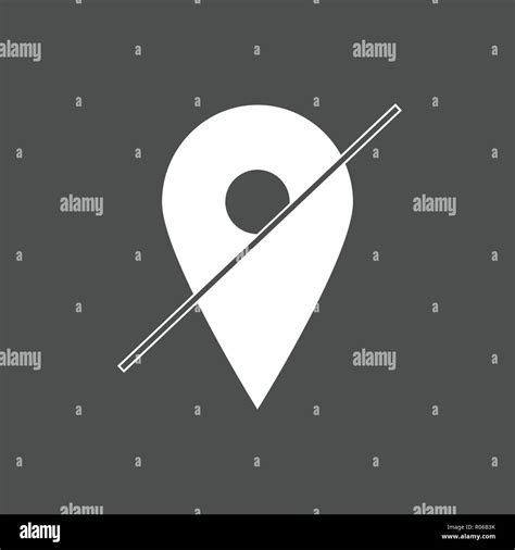 Map Pointer Icon Location Off GPS Location Symbol Flat Design Grey On White Background