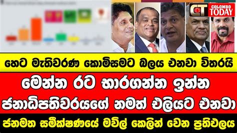 අලුත්ම ජනමත සමීක්ෂණයේ මවිල් කෙලින් වෙන ප්‍රතිඵලය Youtube
