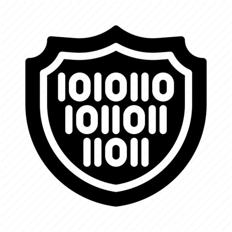 shield binary code security protection icon download on iconfinder