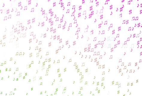 Light Pink Green Vector Backdrop With Music Notes 12774815 Vector Art At Vecteezy