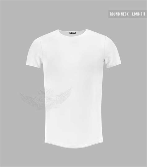 Mens Plain White Round Neck T Shirt Long Fit Tee Tees Online Rb Design Store