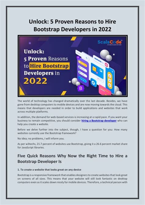 ppt unlock 5 proven reasons to hire bootstrap developers in 2022