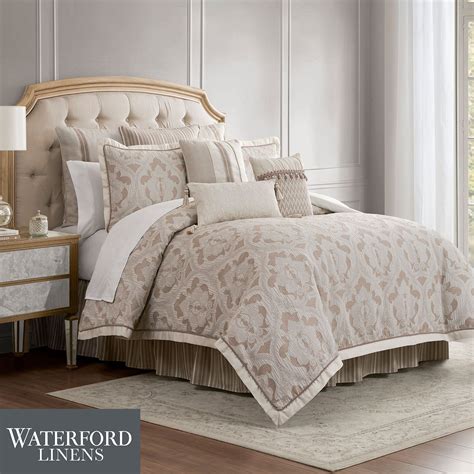 Arderra Ivory Damask Comforter Set Luxury Bedding From Waterford Linens