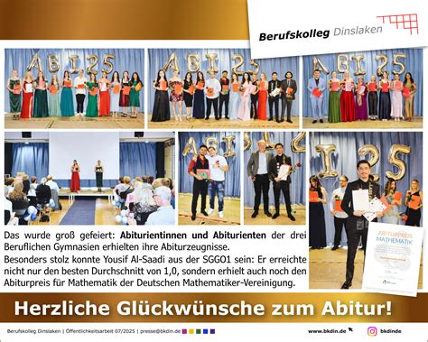 Berufliche Gymnasien Abitur 2025 Berufskolleg Dinslaken