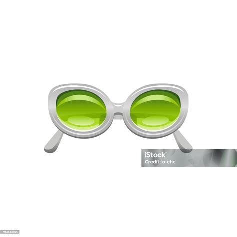 흰색 배경에 고립 벡터 일러스트 레이 션 Eps10 현실적인 휴가 여행 기호 패션 디자인 3d 우아한 선글라스 태양 보호 만화 귀여운 바다 비치 아이콘 플랫 기호 3차원