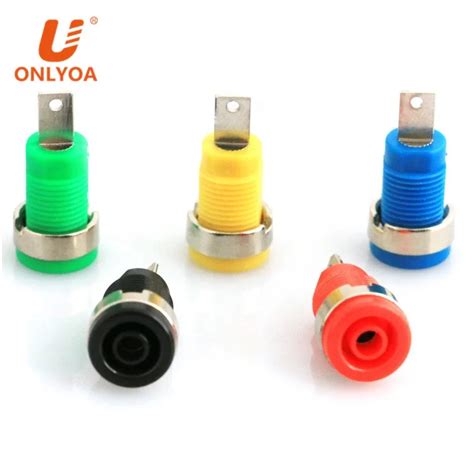 5 색 4mm 12mm 배선 바나나 소켓 니켈 도금 구리 고전압 바인딩 바나나 잭 플러그 소켓 Buy 4mm 니켈 도금