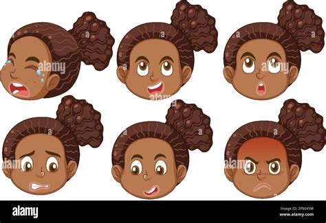 Puberty Girl Cartoon Characters Set Illustration Stock Vector Image