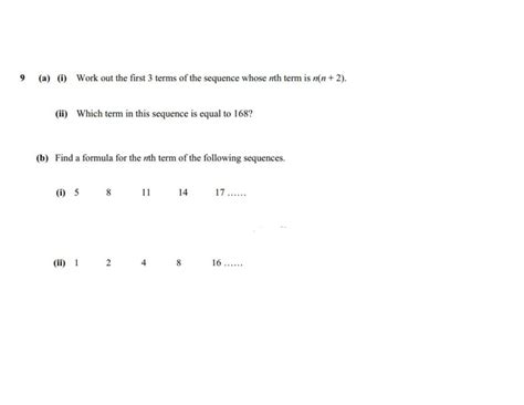 SOLUTION Cie Igcse Math Sequence Past Paper Question Studypool