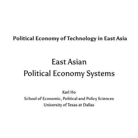 Petea Political Economy Systems