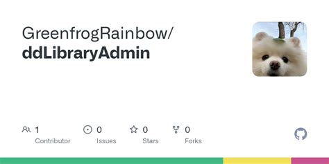 GitHub GreenfrogRainbow DdLibraryAdmin