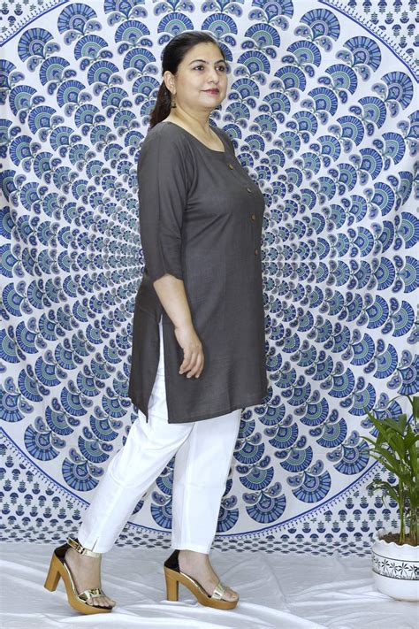 Shop Now Grey Plus Size Tunics Top Adiricha