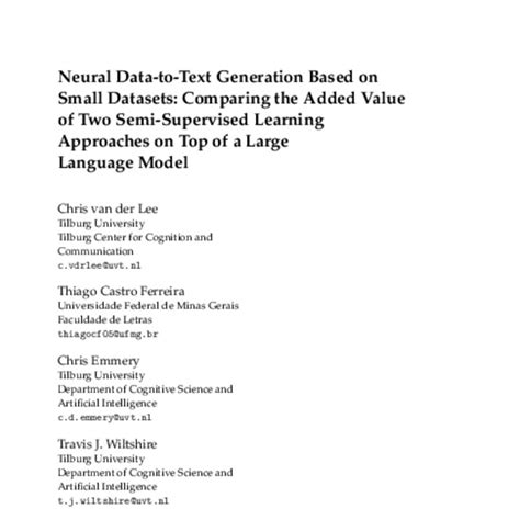 neural data to text generation based on small datasets comparing the
