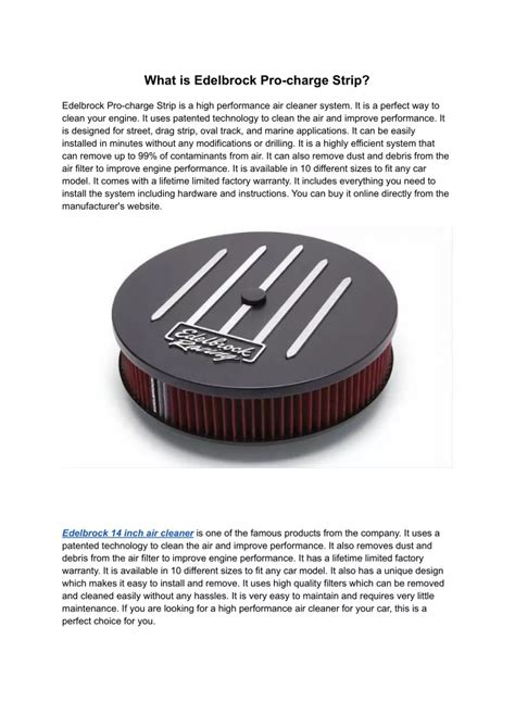 PPT - What is Edelbrock Pro-charge Strip PowerPoint Presentation, free ...