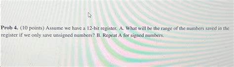 Solved Prob 4 10 ﻿points ﻿assume We Have A 12 Bit