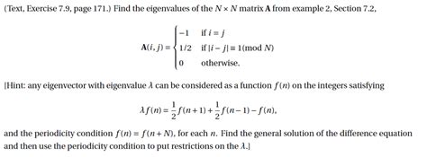 find the eigenvalues of the n times n matrix a from