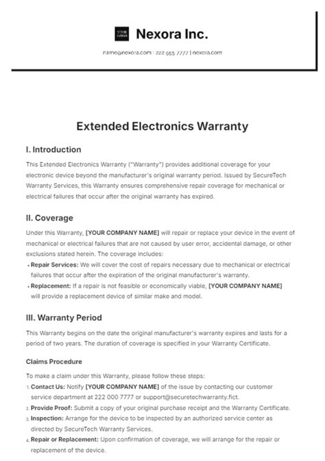 Free Warranty Templates To Edit Online And Print
