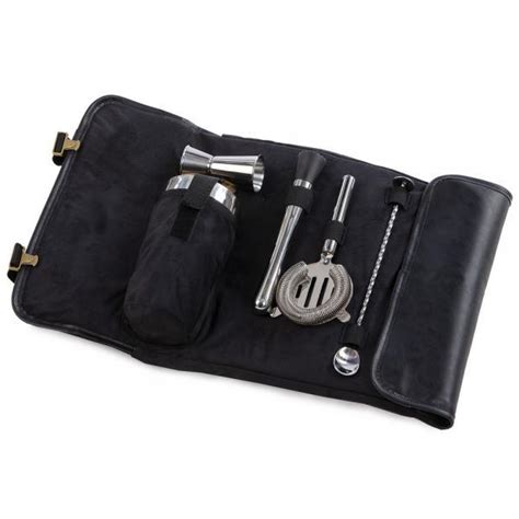 Cocktail Bar Tool Roll Up Black
