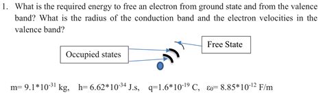 Solved 1 What Is The Required Energy To Free An Electron Chegg Com