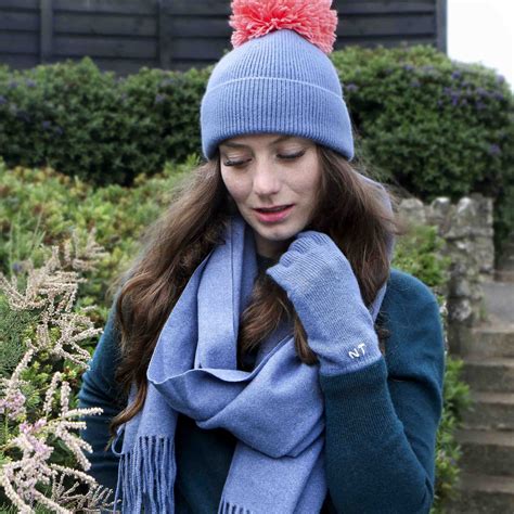 Personalised Cashmere Hat Scarf And Gloves T Set Stephieann Design