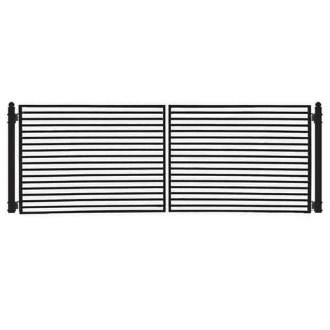 Aleko Dual Swing Milan Style Steel Driveway Gate 18 Feet Black 18 X 6