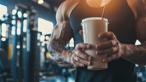 A Fitness Enthusiast Shaking A Protein Shake Stock Illustration