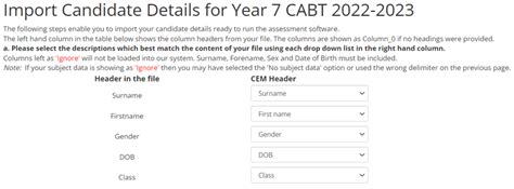 Matching Column Headers Cem