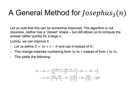 General Solution For Josephus Problem Pptx